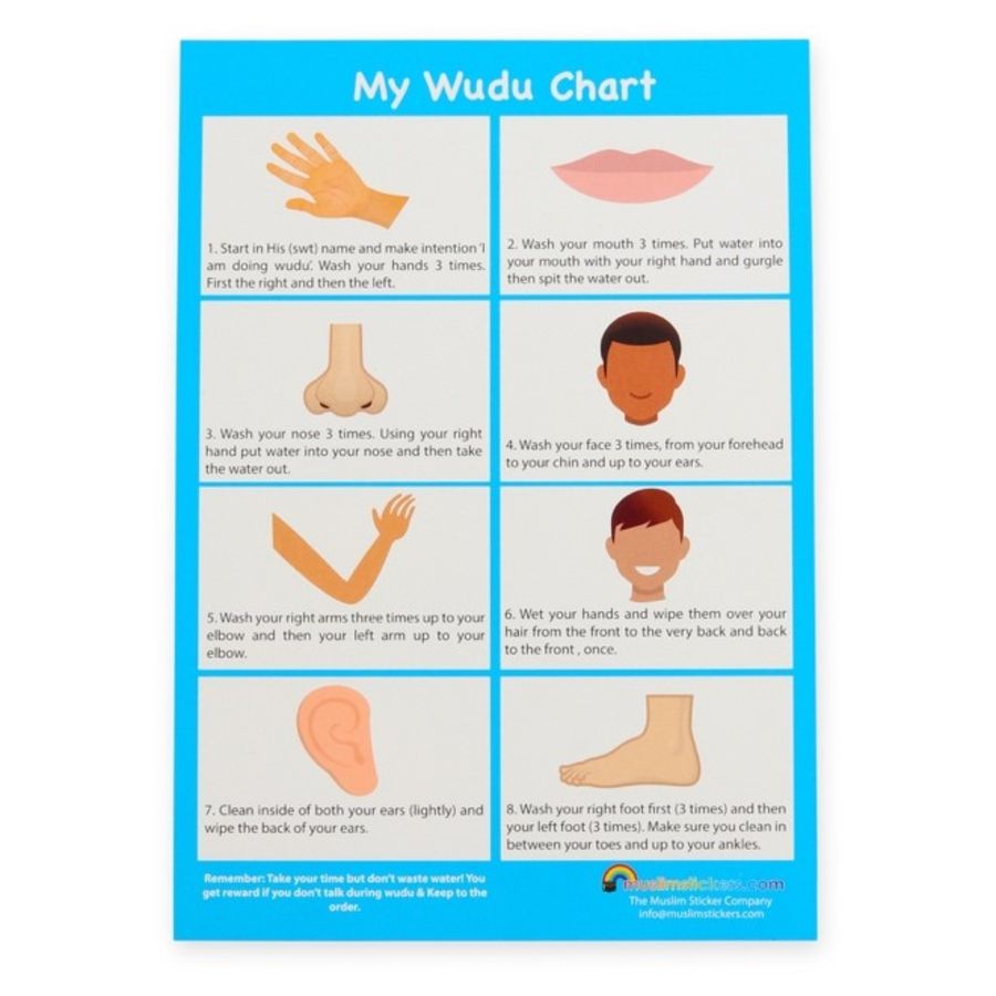 my wuda chart – khadijahislamicstore